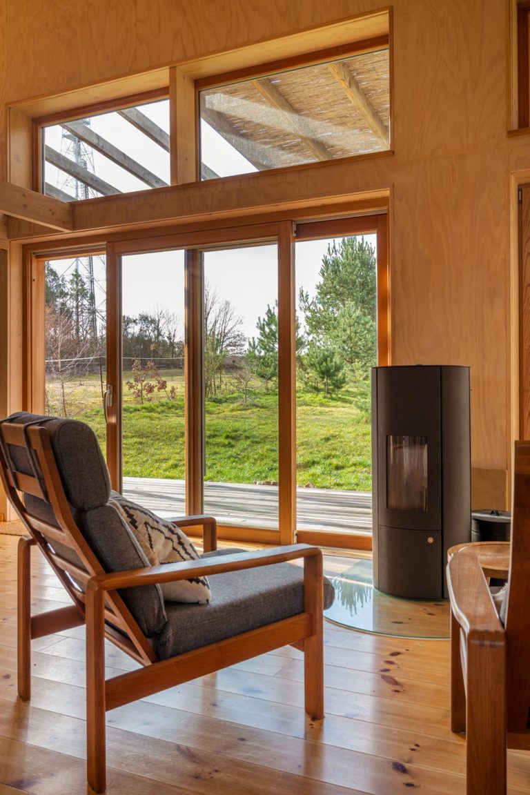 Ecological wooden cabin in the German countryside