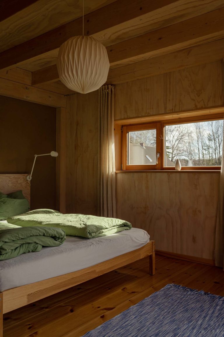 Ecological wooden cabin in the German countryside