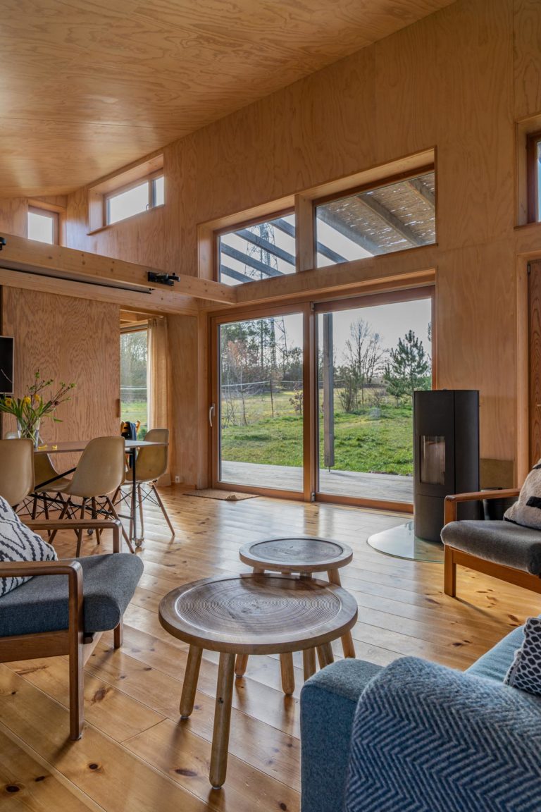 Ecological wooden cabin in the German countryside